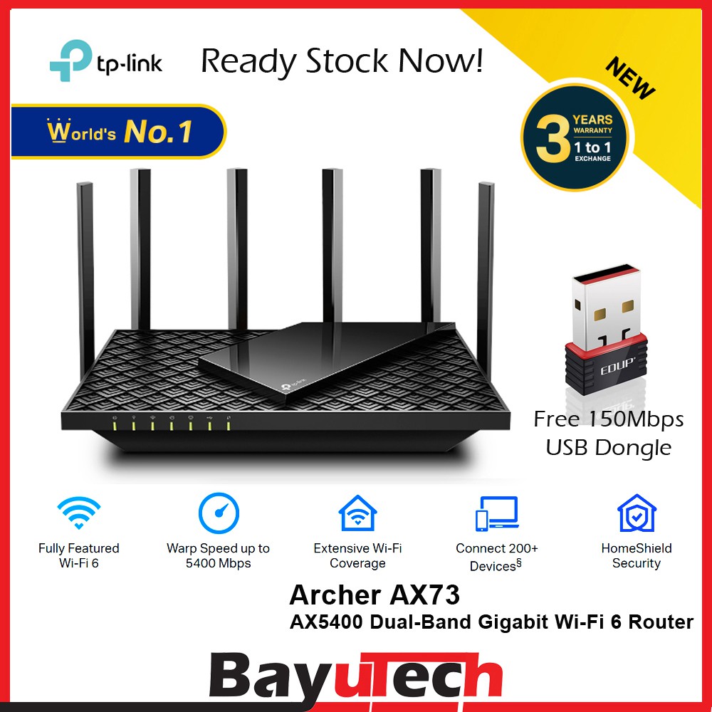 [READY STOCK] TP-LINK Archer AX72 / AX73 AX5400 Dual-Band 6-Stream ...