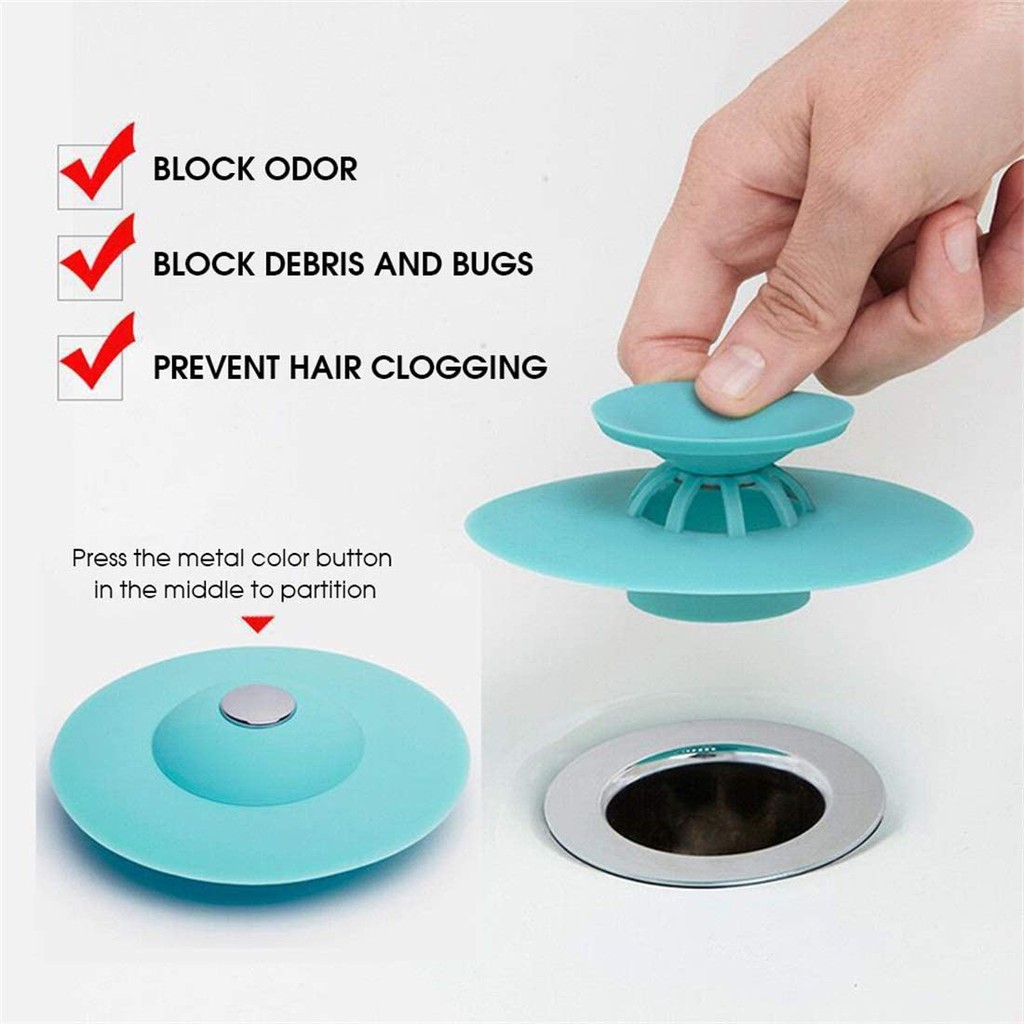 Getah Tapis Sampah Kotoran Rambut Sink Water Drainer Strainer Clog Plug ...