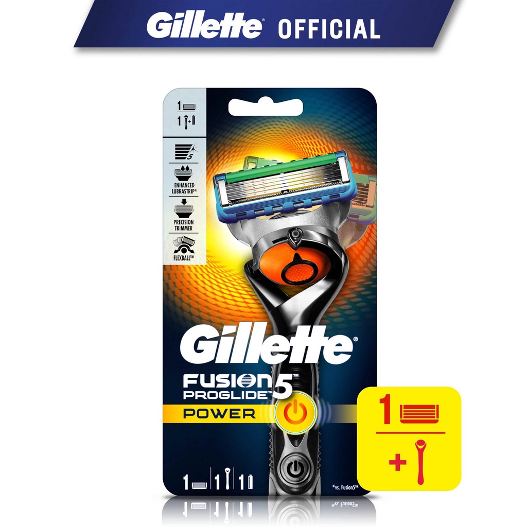 Gillette Fusion 5 ProGlide Power Razor (1 Handle + 1 Blade) | Shopee ...