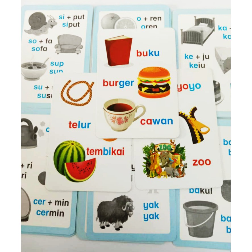 Flash Card Perkataan Pertama Kad Imbas Bijak 100 abc tadika prasekolah ...