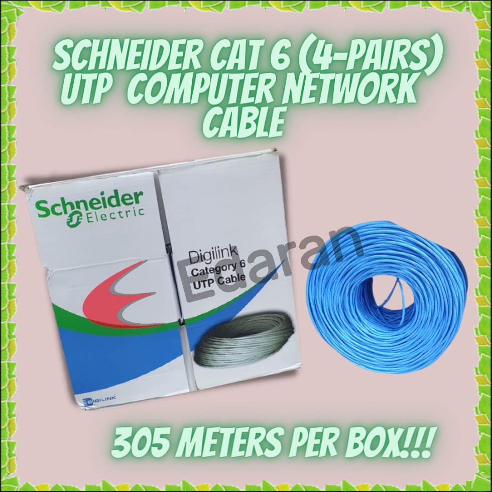 SCHNEIDER CAT6 4-PAIR UTP COMPUTER NETWORK CABLE (305MTRS) | Shopee ...