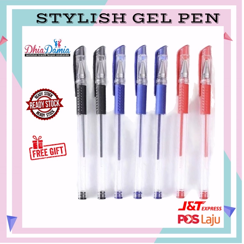 Stylish Gel Pen For School & Office | Pen Dakwat Gel Pen Untuk Pelajar ...