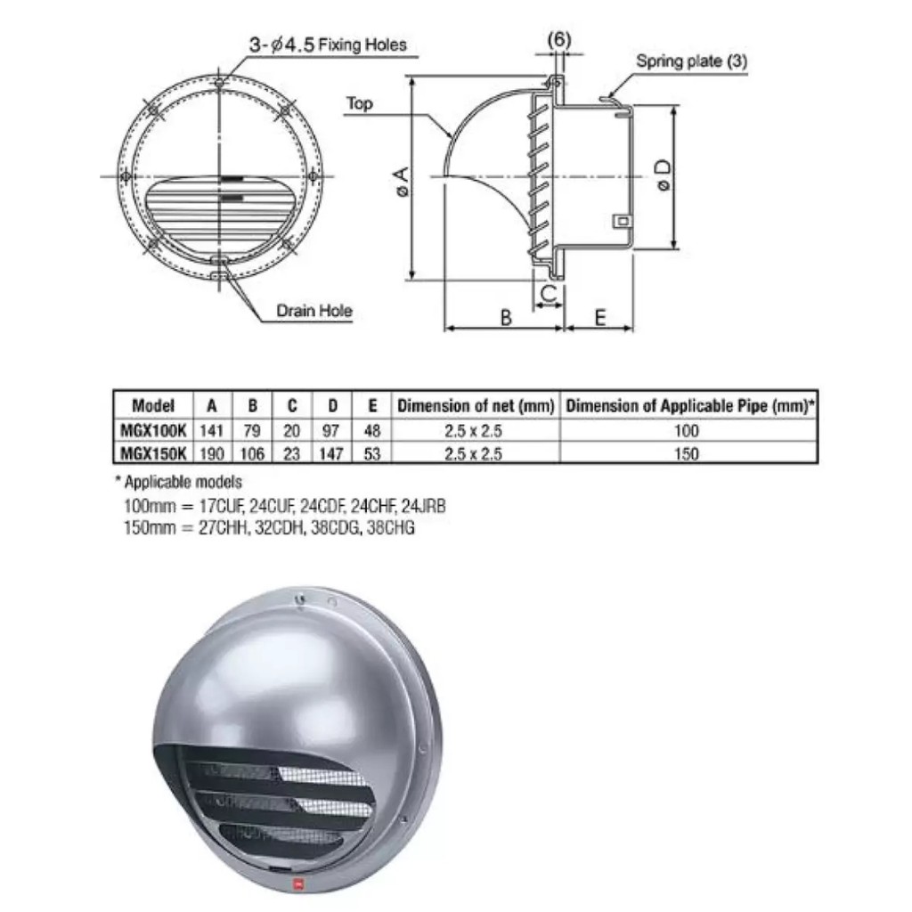 Kdk Ceiling Exhaust Fan 24cuf | Shelly Lighting