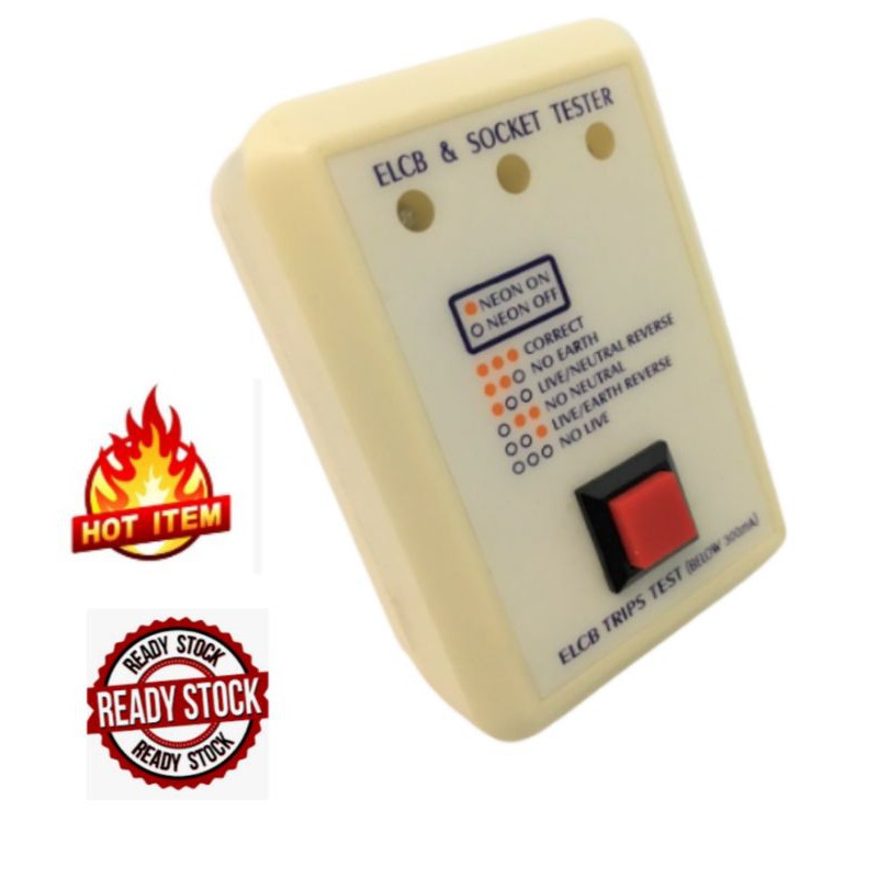 (Ready Stock) ELCB Tester & Socket Tester 13A- electric- renjatan ...