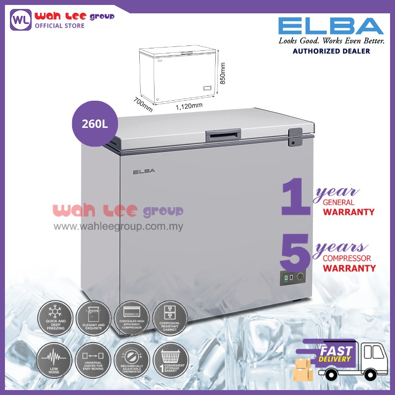 Elba Chest Freezer Artico 260L EFE2620GR / EF-E2620(GR) | Shopee Malaysia