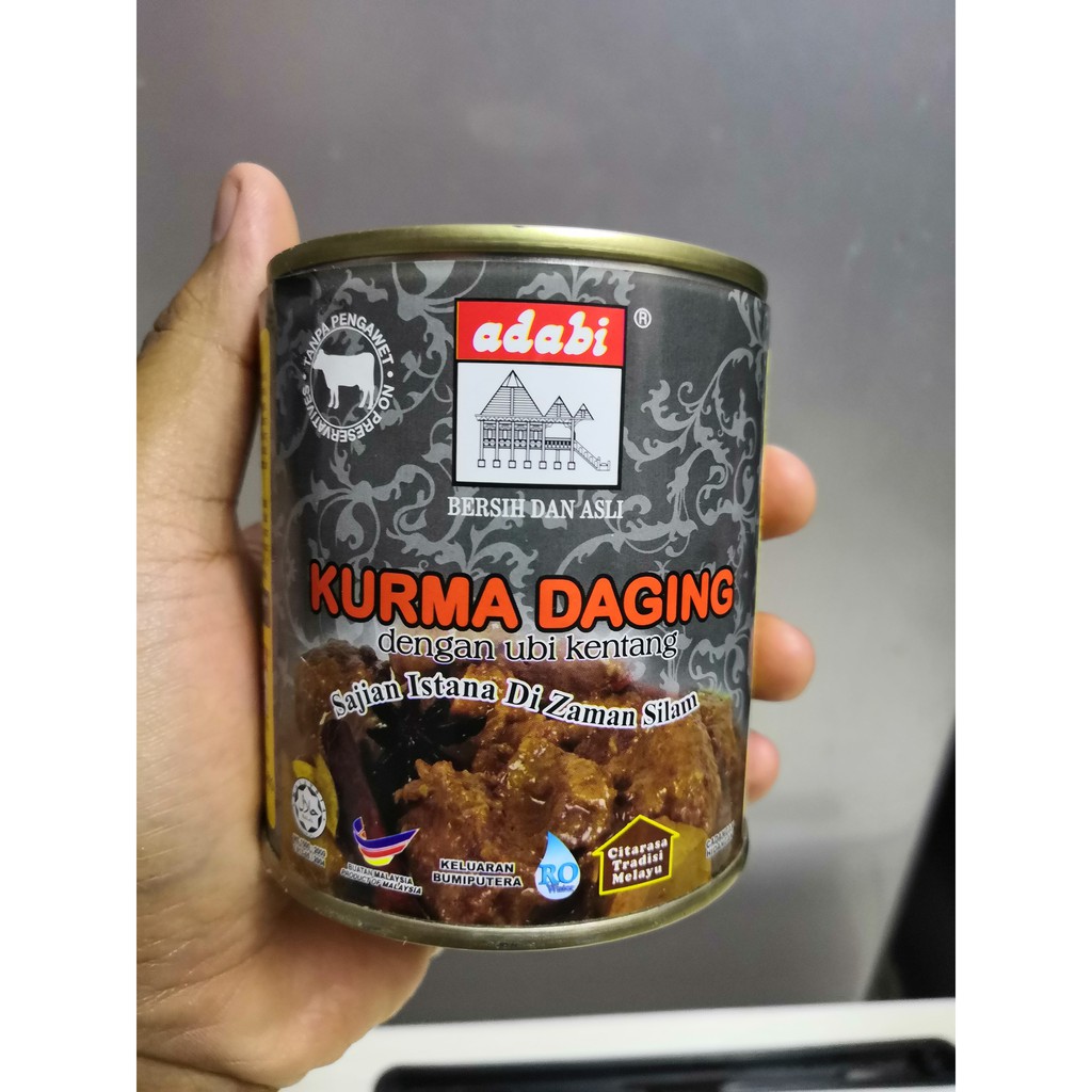 (READY STOCK) ADABI KURMA DAGING DALAM TIN dengan Ubi Kentang 280g ...
