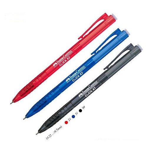 FABER CASTELL 1422 CLICK X7 BALL POINT PEN 0.7MM (BLUE/ BLACK) | Shopee ...