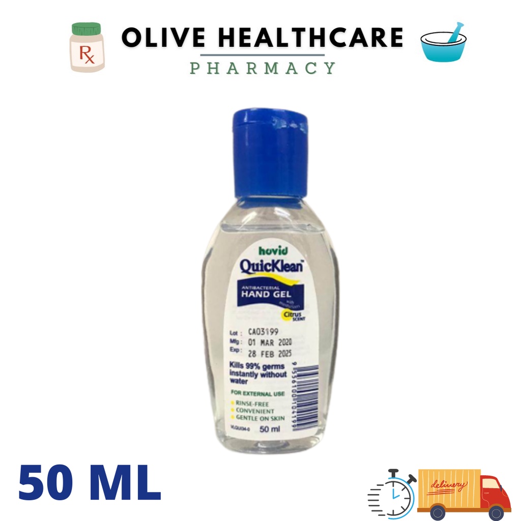 Hovid QuicKlean Antibacterial Hand Gel (50ml) | Shopee Malaysia