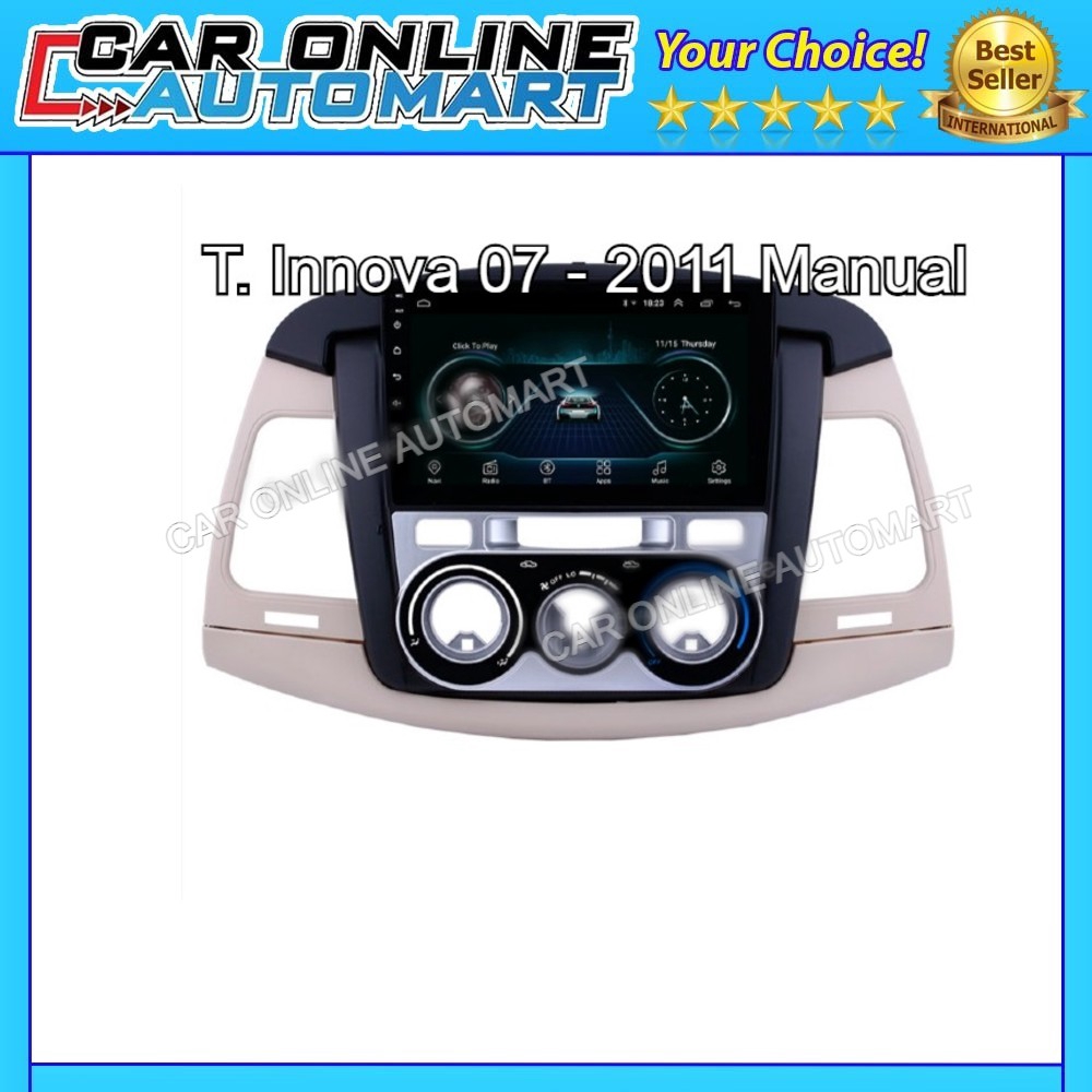 TOYOTA INNOVA 07-11 MANUAL BIG SCREEN ANDROID 12 MEDIA PLAYER WITH ...