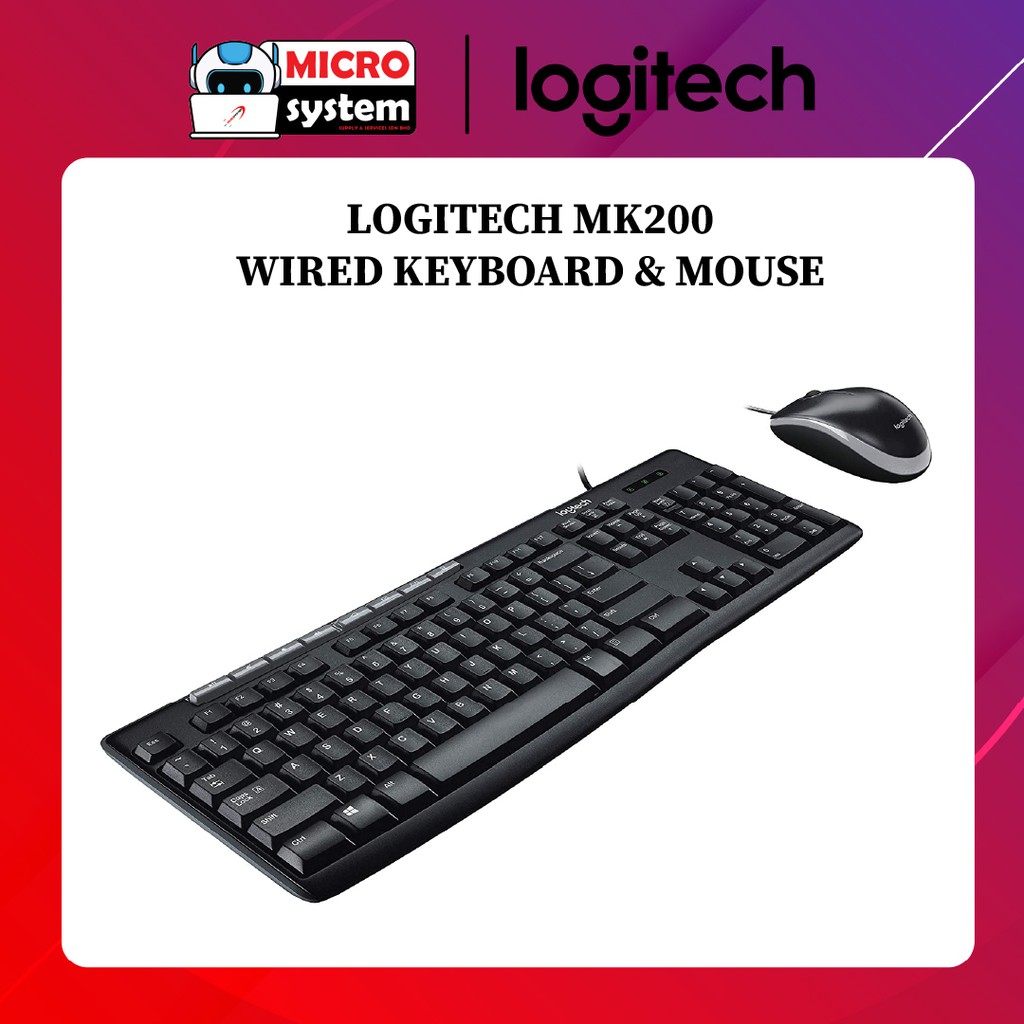 Logitech Mk200 Wired Keyboard And Mouse Shopee Malaysia