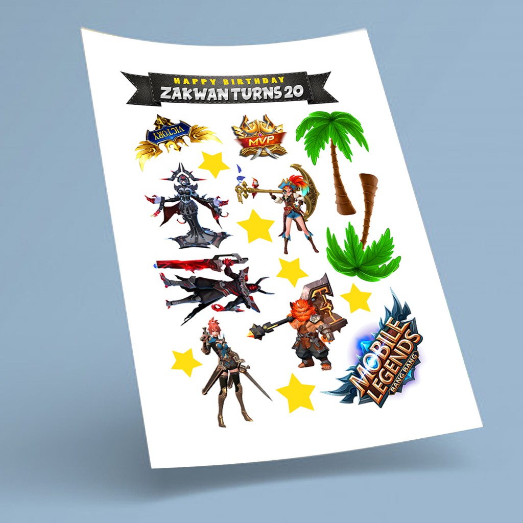 MOBILE LEGENDS CUSTOM NAME & AGE [JPEG FORMAT/FILE] [CAKE TOPPER ...