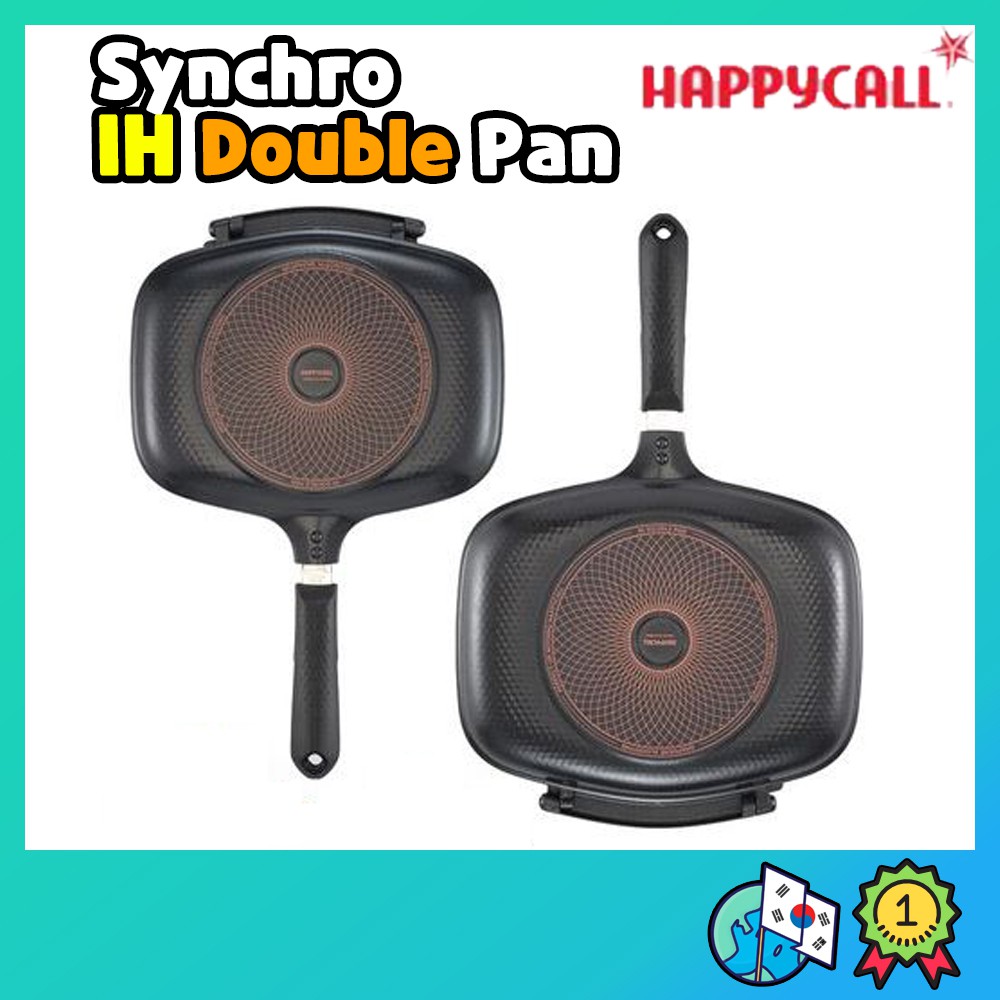 [Happycall] Synchro Titanium Non-stick IH Induction Double Pan Jumbo Grill Pans Korean ...
