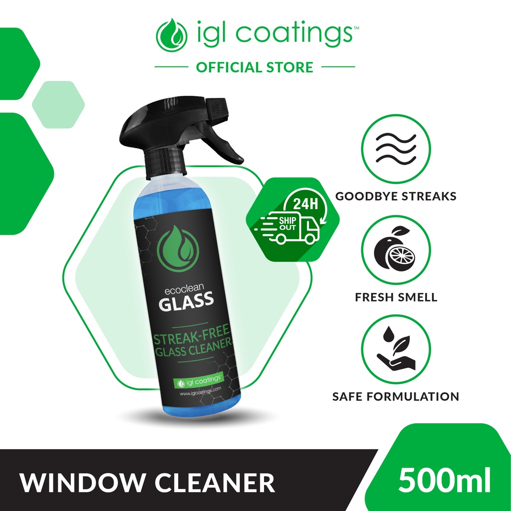 IGL Coatings Ecoclean Glass Car & Home Window Glass Cleaner Spray Dirts ...
