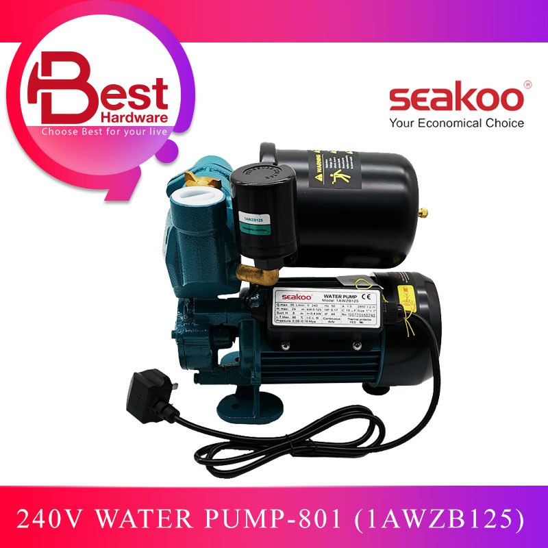 BEST HARDWARE - 1AWZB125 (240V) SEAKOO WATER PUMP-801 (AUTOMATIC SELF ...