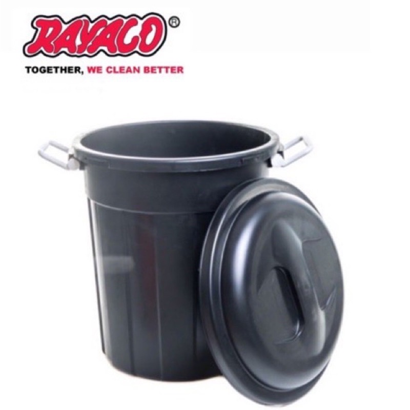 RAYACO V8120 12 Gallon Dustbin With Cover And Lock / Tong Sampah Hitam ...