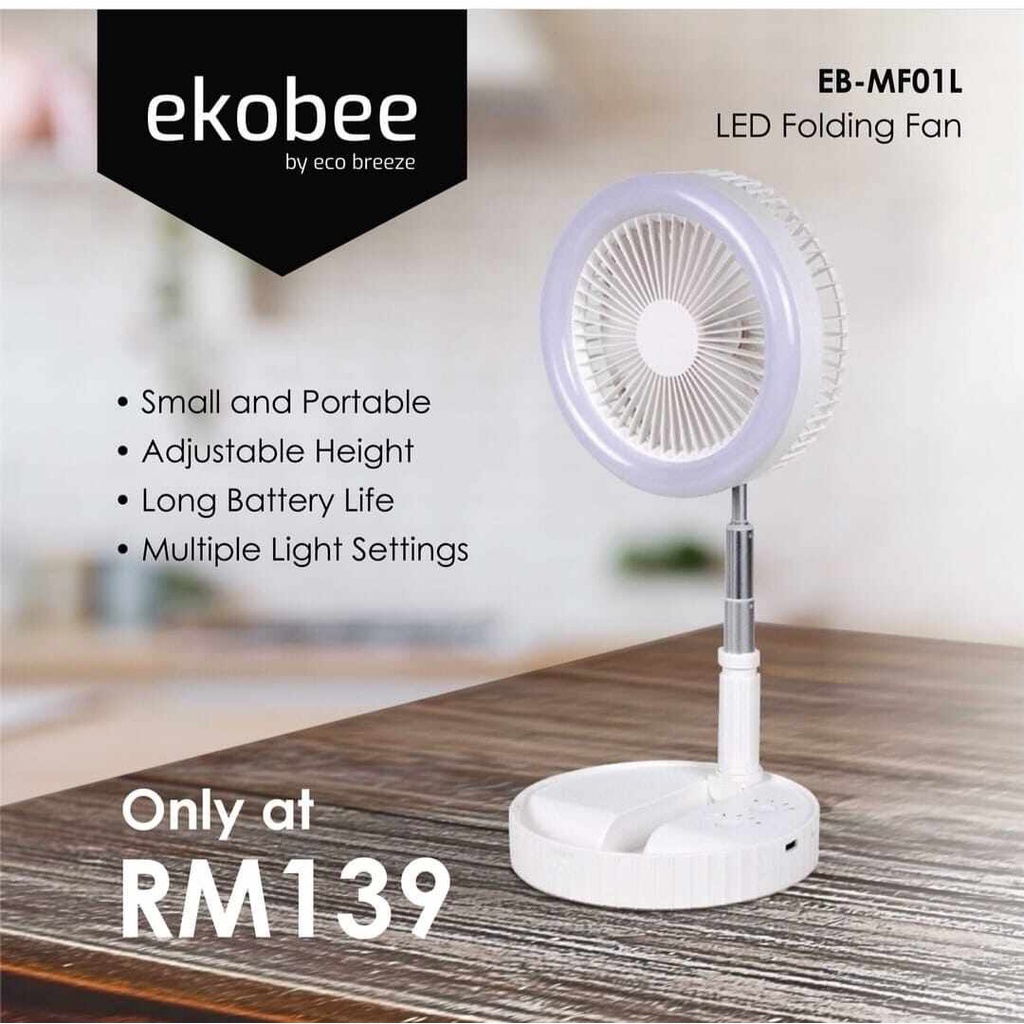 Eco Breeze Multifunctional Folding Fan With Lighting | Shopee Malaysia