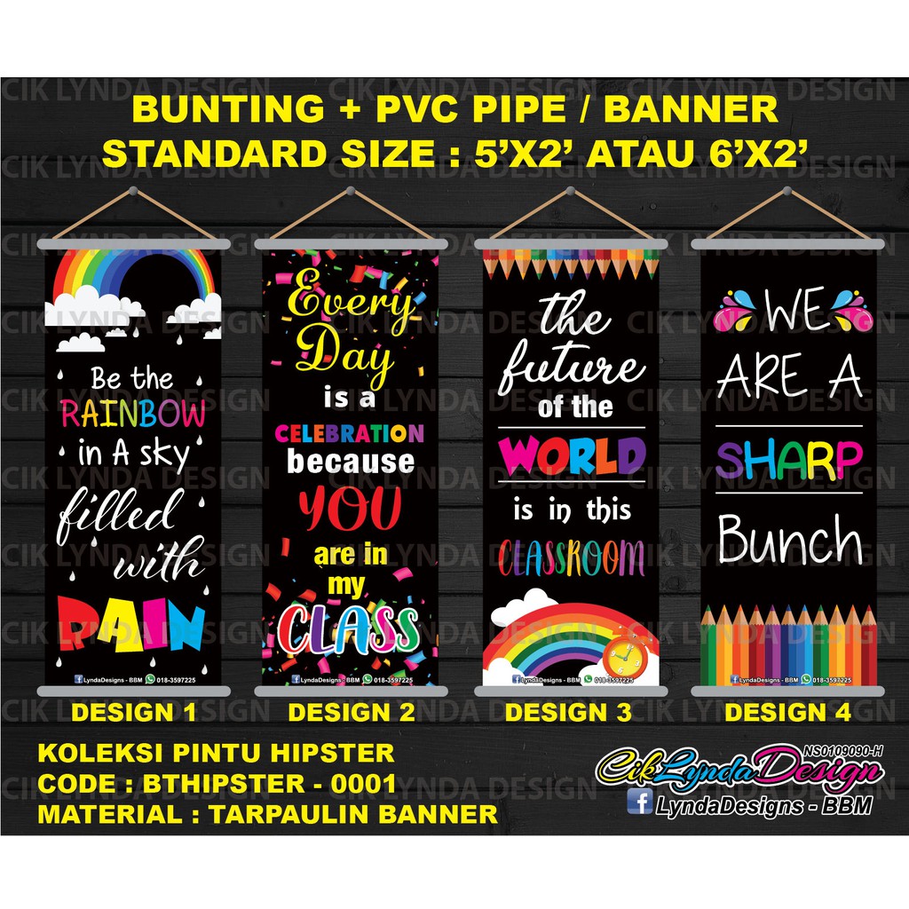 PRE-ORDER - BUNTING + PVC PIPE SEKOLAH - HIPSTER KELAS | Shopee Malaysia