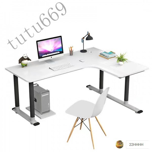 HOT new L Shape Office Study Table & Computer Laptop Desk Metal Leg ...