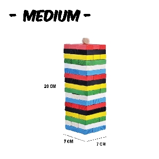 Colourful Wooden Tower Building Tumbling Blocks Stacking Puzzle Game ...