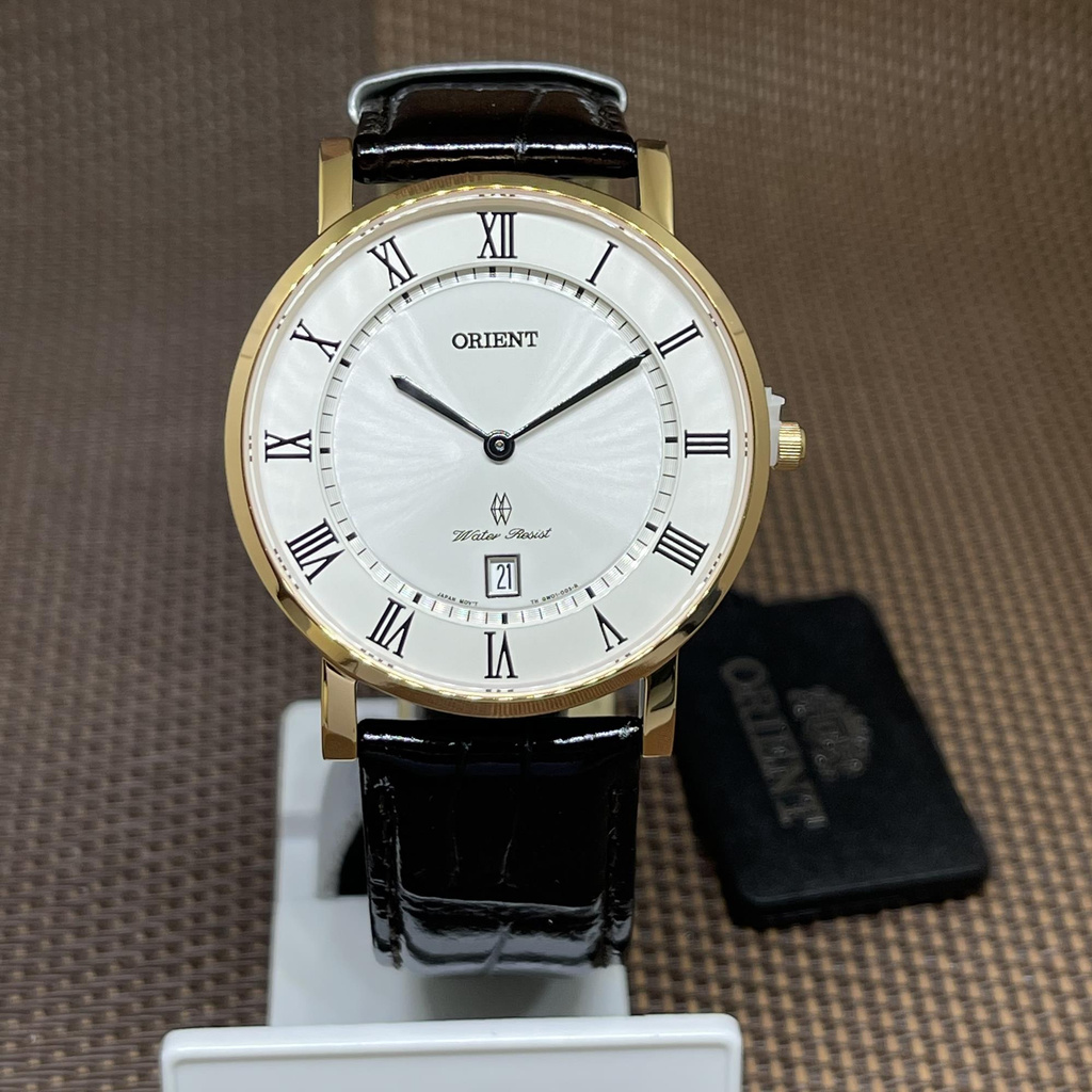 Orient FGW0100EW0 Classic Class Quartz Brown Leather White Dial Date ...