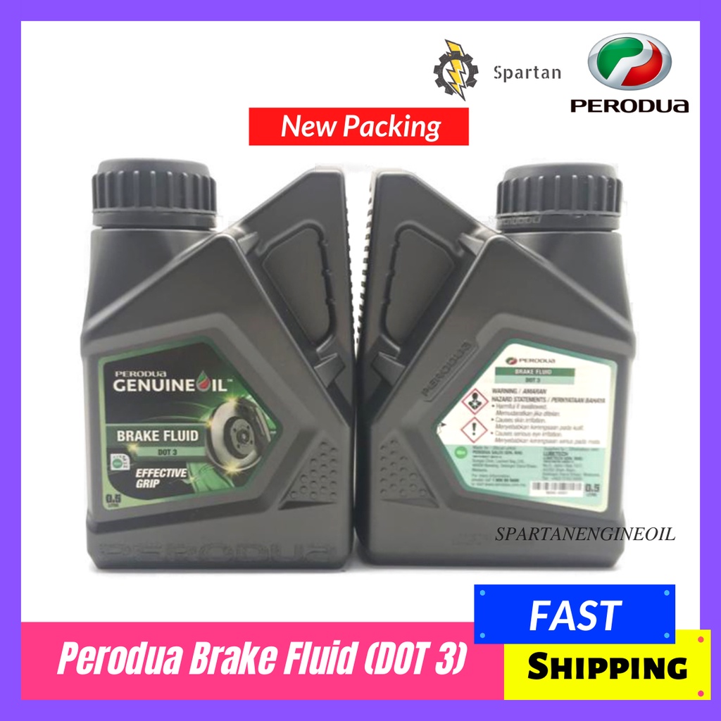 Perodua Brake Fluid Dot 3 500ml Minyak Brake Perodua New Packing ...