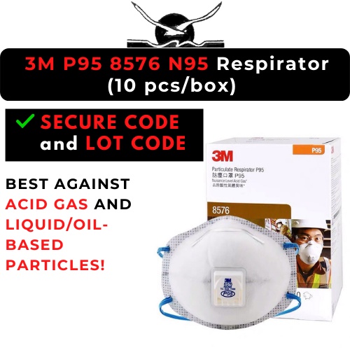 3M P95 8576 100% ORI Direct From Manufacturer Face Mask N95 Particulate Respirator With Cool ...