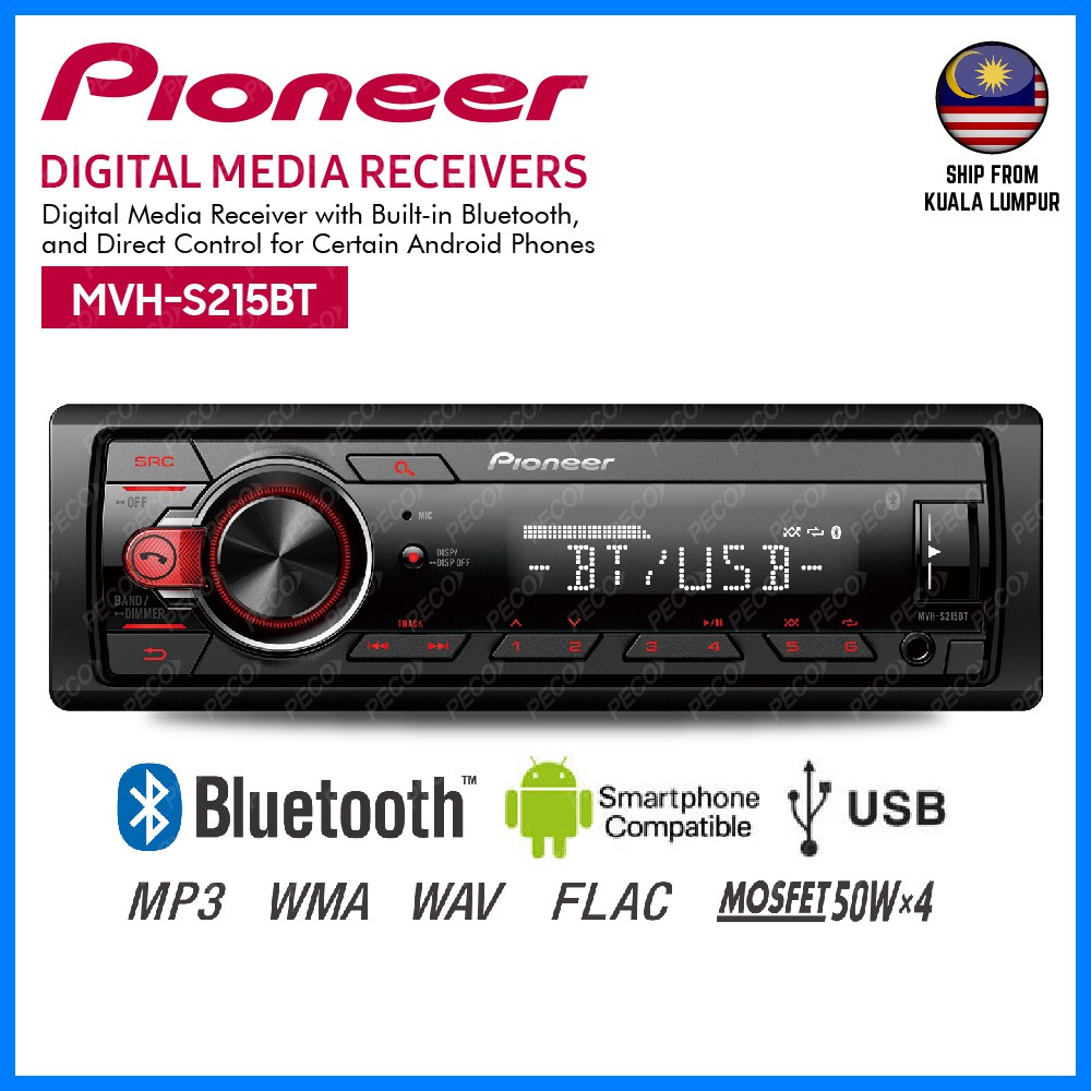 Pioneer MVH-S215BT Car Bluetooth Player Pioneer Digital Media Receiver | Shopee Malaysia
