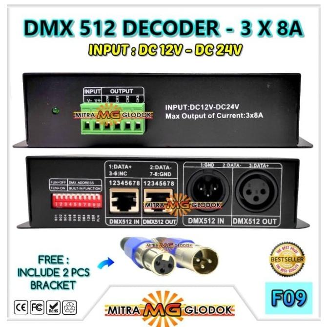 Dmx 512 CONTROLLER DECODER 3x8 A ~ 12V-24V | Shopee Malaysia