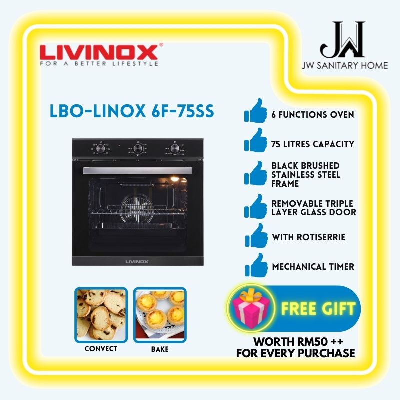 JW LIVINOX LBO-LINOX 6F-75SS Build-In Oven kitchen oven build in ...