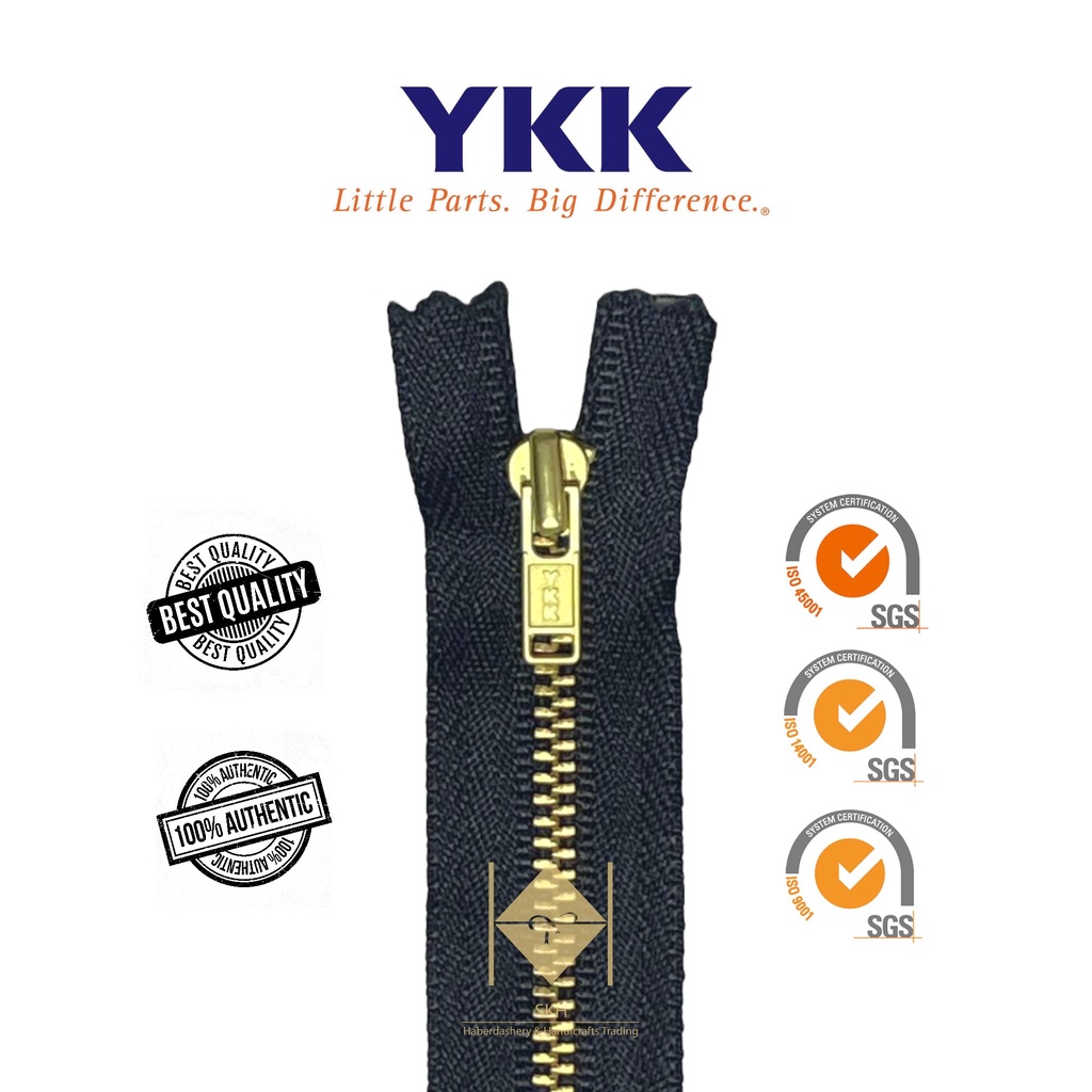 YKK Closed-End 3# Auto Lock Gold Zipper 22" - Normal Head / Zip Besi 22 ...