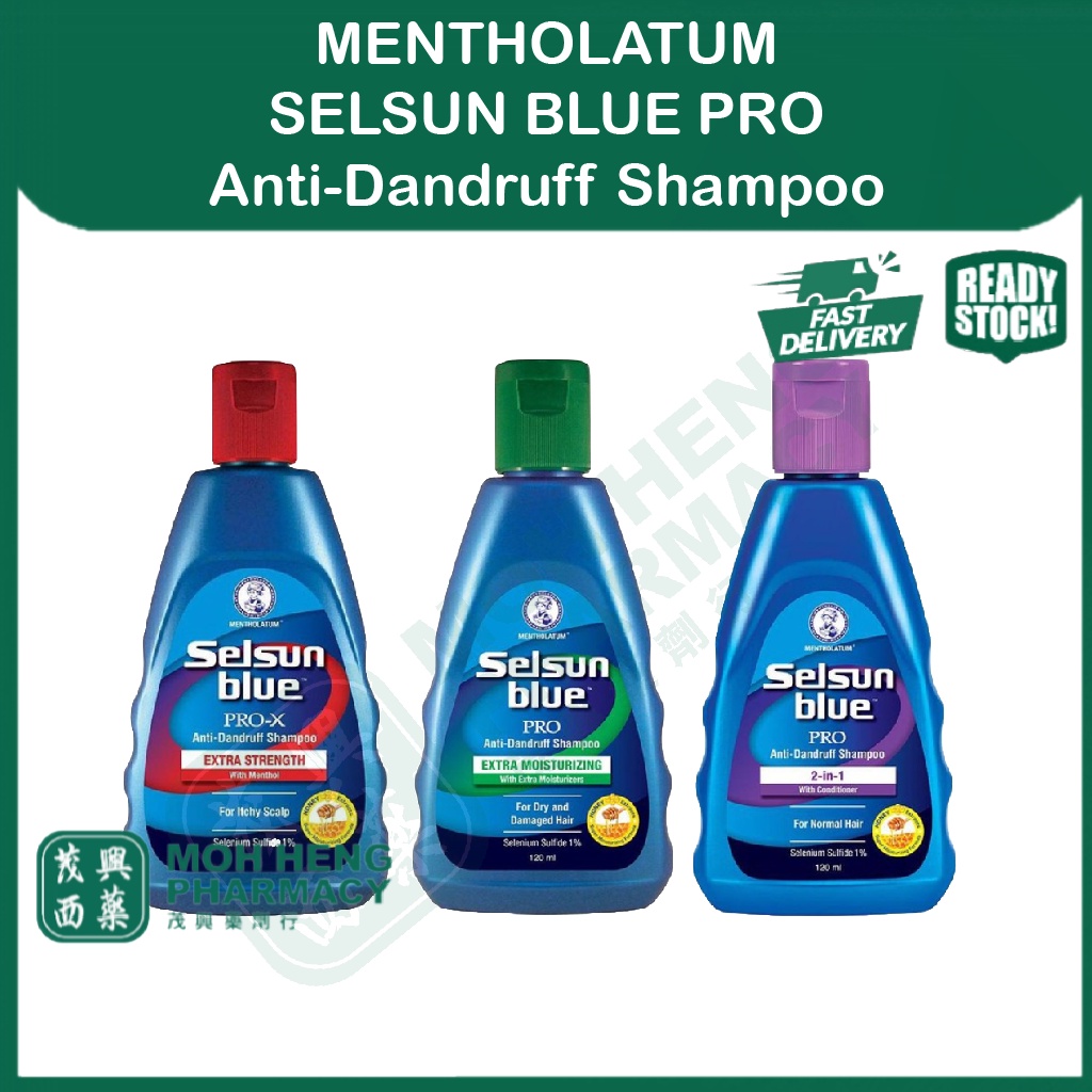 MENTHOLATUM SELSUN BLUE PRO Anti-Dandruff Shampoo (120ml) | Shopee Malaysia