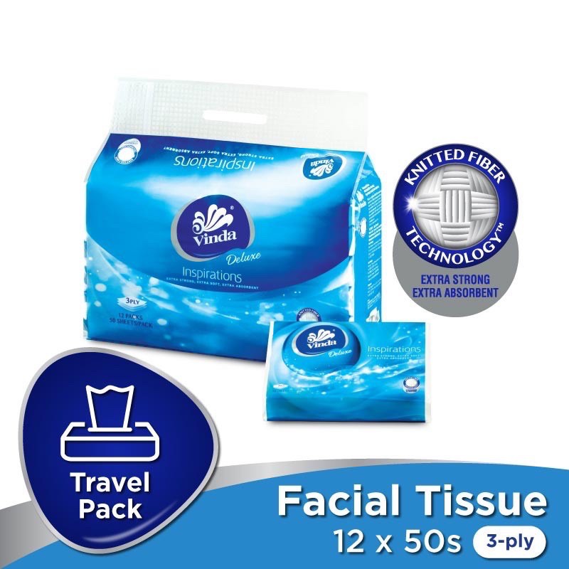Deluxe Travel Pack Tissue (50s x 12)(110s x 4)(4x 120s)(4x100s ...