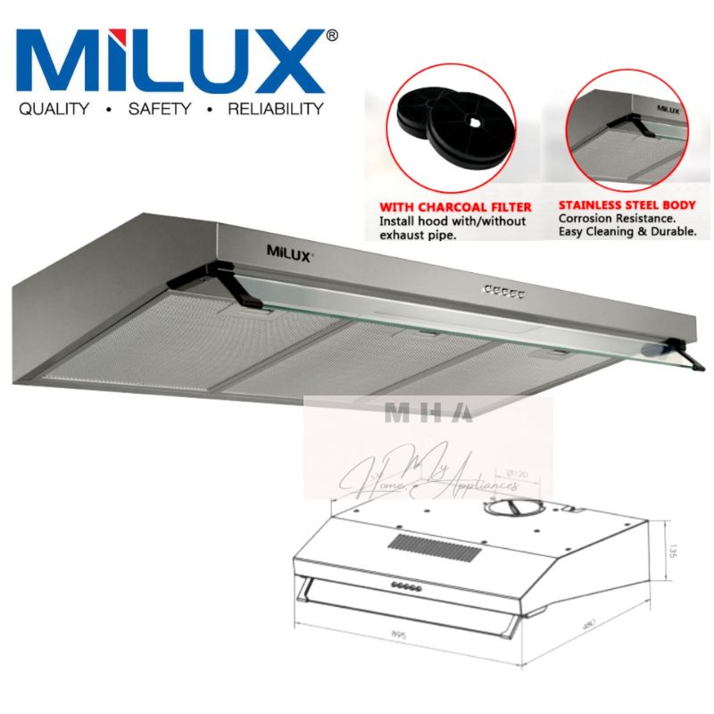 Milux Stainless Steel Slim Hood MHS-S430 | Shopee Malaysia