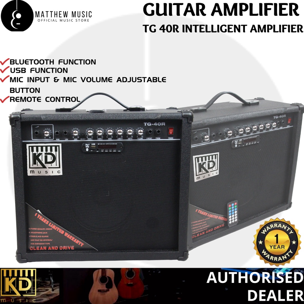 KD MUSIC TG-40R USB GUITAR AMPLIFIERS 40WATTS 8*INCH WITH BLUETOOTH | Shopee Malaysia