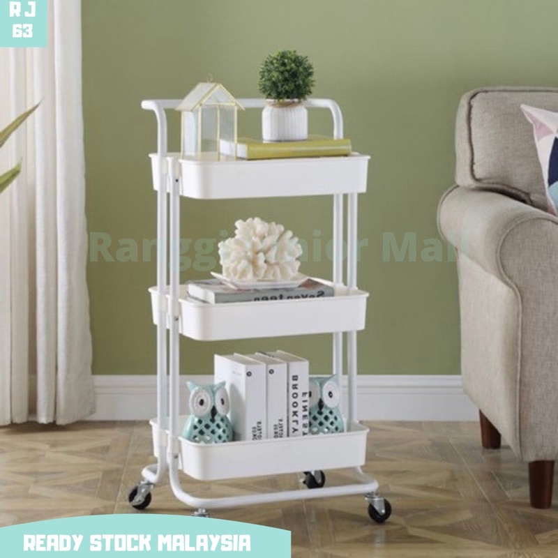 Ready Stock Malaysia 3 Tier Rack Multi Function Trolley Storage Rak ...