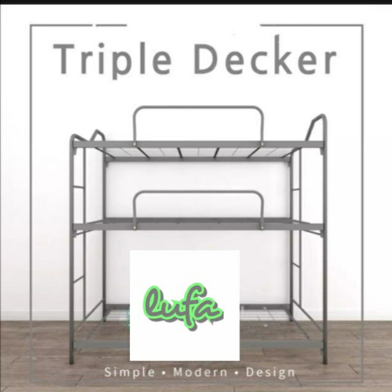 3V Single Triple decker bed/double decker bed/katil 3 tingkat/hostel ...
