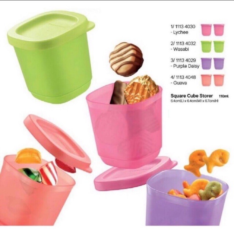 Tupperware smidget Cubix mini square cube petit container 110ml ...