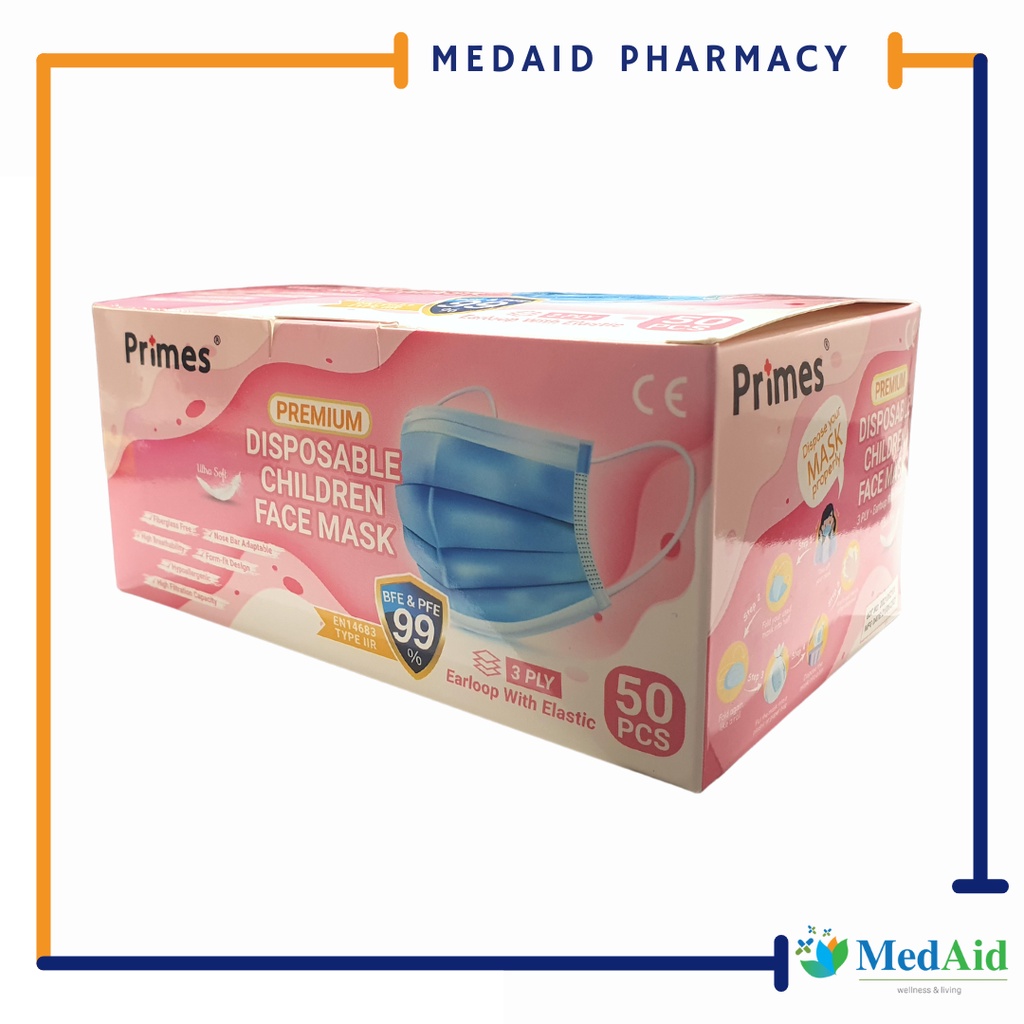 Primes Premium Disposable Children Face Mask 3ply 50pcs | Shopee Malaysia