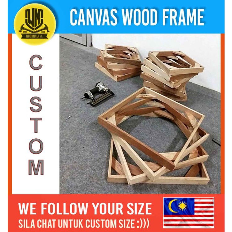 (SIAP PASANG) Wood frame for canvas, Custom Made/ DIY Wooden Frames ...