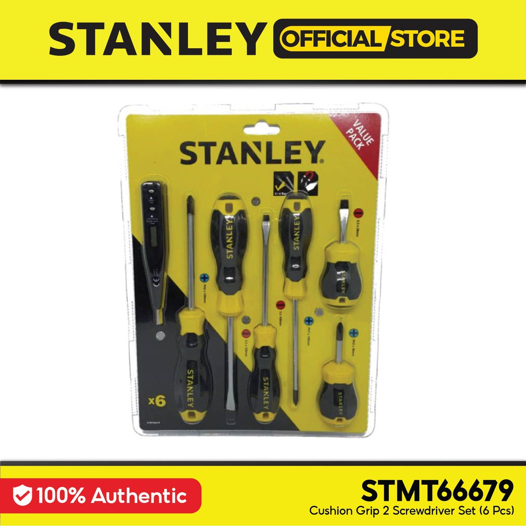 STANLEY STMT66679 BASIC FEATURE SCREWDRIVER SET (6PC) WITH TEST PEN ...
