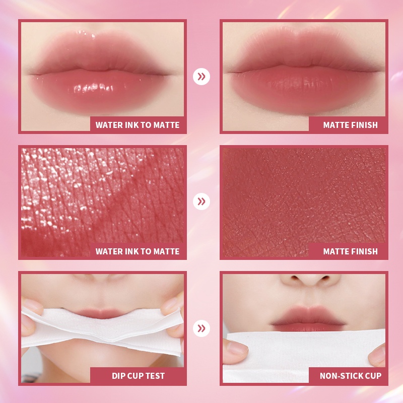 KIMUSE Water Gel Lip Tint 6 Colors Set Highly Pigmented Long Lasting ...