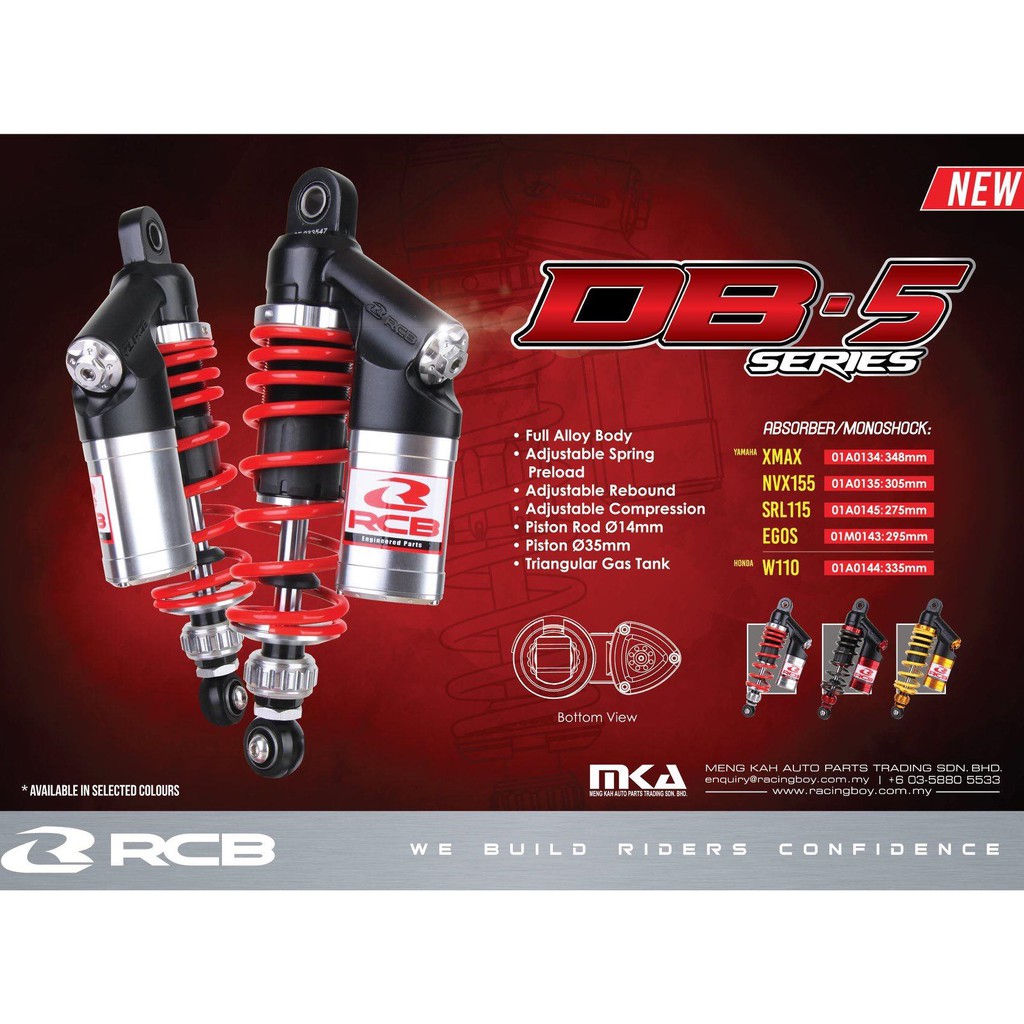 RCB X-MAX XMAX 250 ABSORBER DB-5 SERIES (348MM) RACING BOY DB5 | Shopee ...