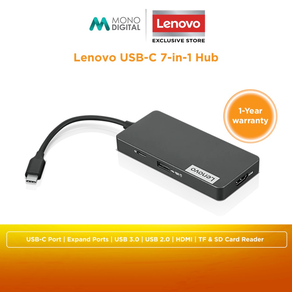 Lenovo USB-C 7-in-1 USB Hub - GX90T77924 | Shopee Malaysia