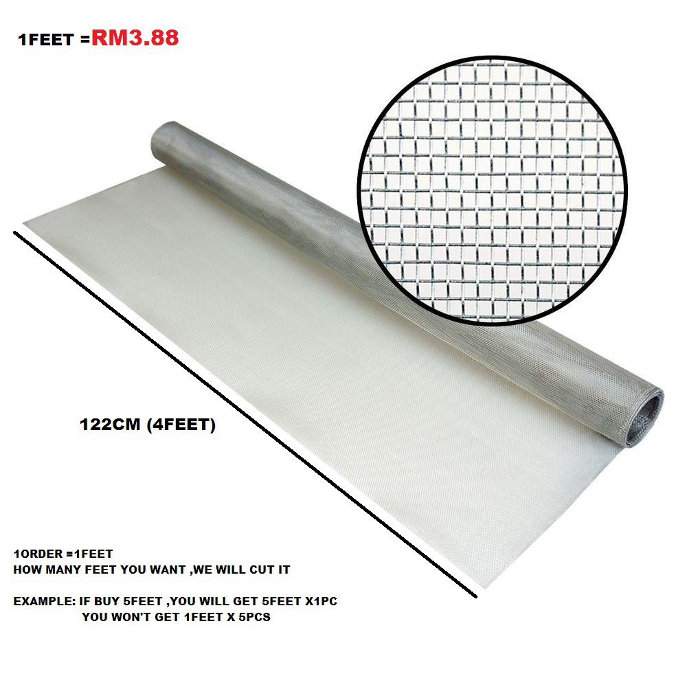 ALUMINIUM INSECT SCREEN NETTING / MOSQUITO MESH 4FT(H) x 1FT(L ...