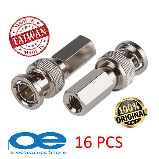 BNC RG59 Screw / Twist Type CCTV Connector for Coaxial Cable ( 16 PCS ...