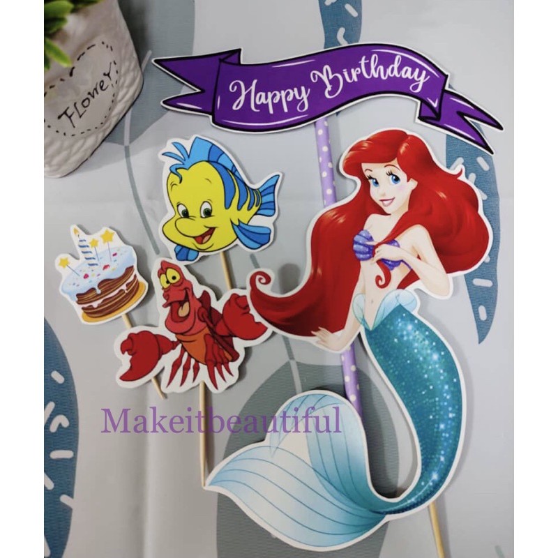 Cake topper Ariël Mermaid (Readystock) | Shopee Malaysia