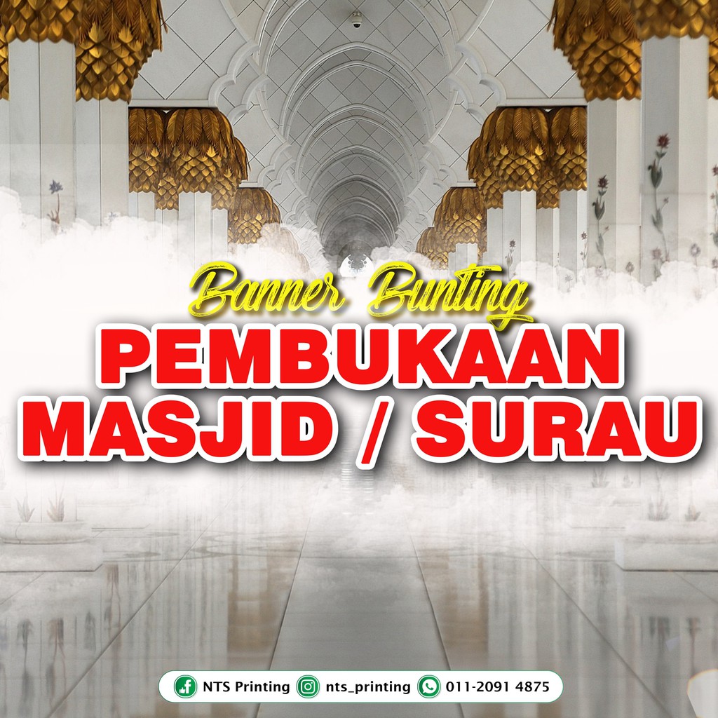KELENGKAPAN PEMBUKAAN MASJID/SURAU/MUSOLLA/COVID-19/BANNER/BUNTING ...