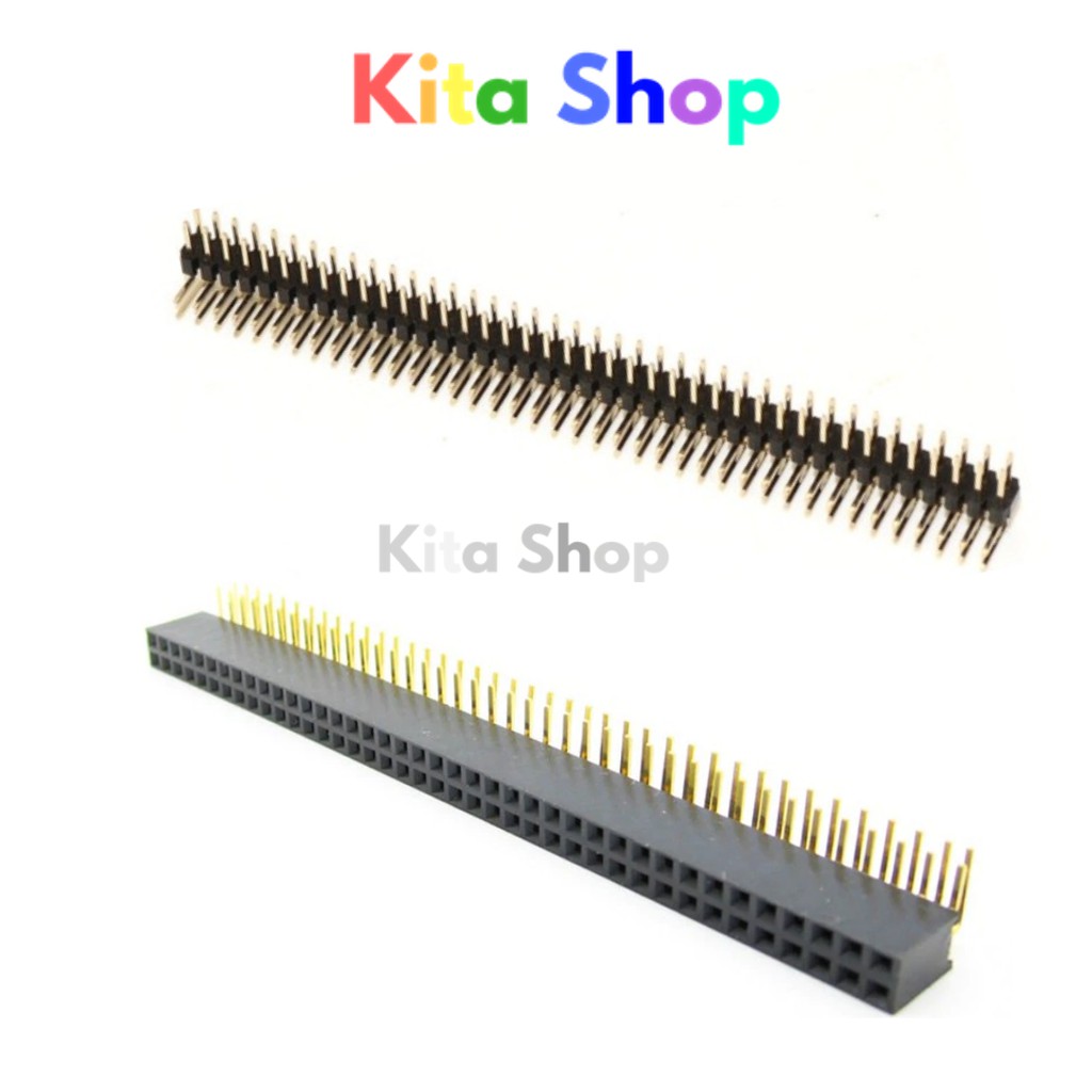 Double Right Angle Pin Header Male / Female (2 x 40 pin / ways ...