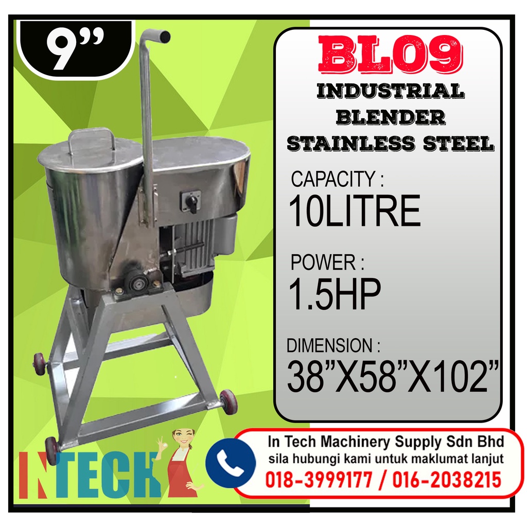 BL09 INDUSTRIAL STAINLESS STEEL INDUSTRIAL / COMMERCIAL BLENDER 9 ...
