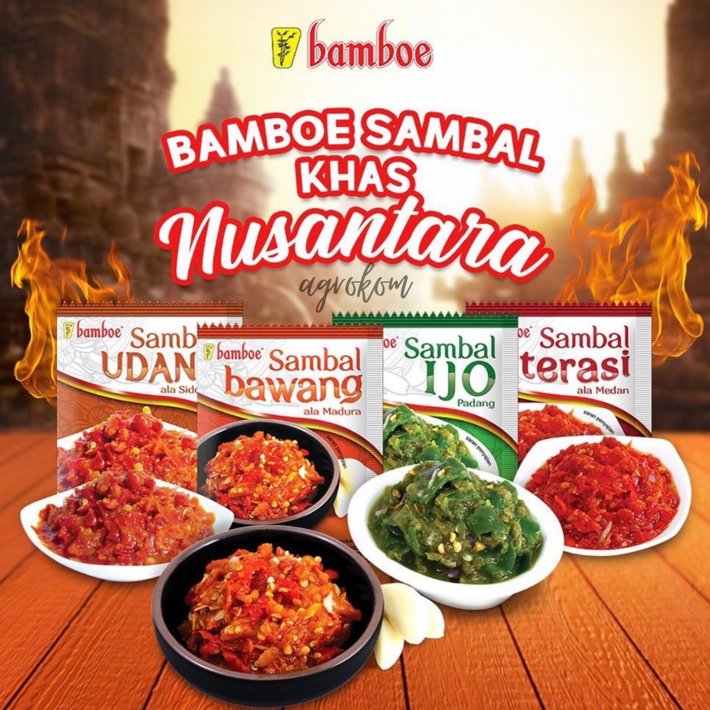 Sambal Bamboe Sachet 1pc Sambal Terasi/Ijo/Bawang/Udang 15g Ready to ...